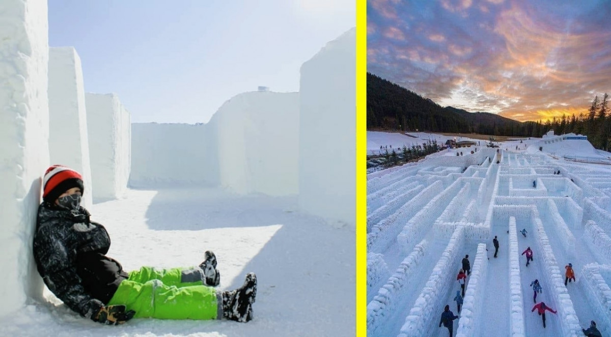 Inside The World's Largest Snow Maze