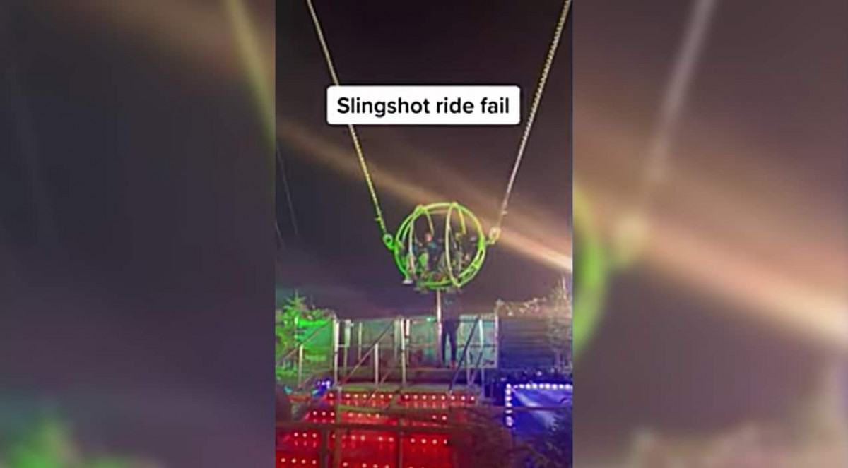 Scary Footage: Slingshot Ride Snaps With 2 People Inside