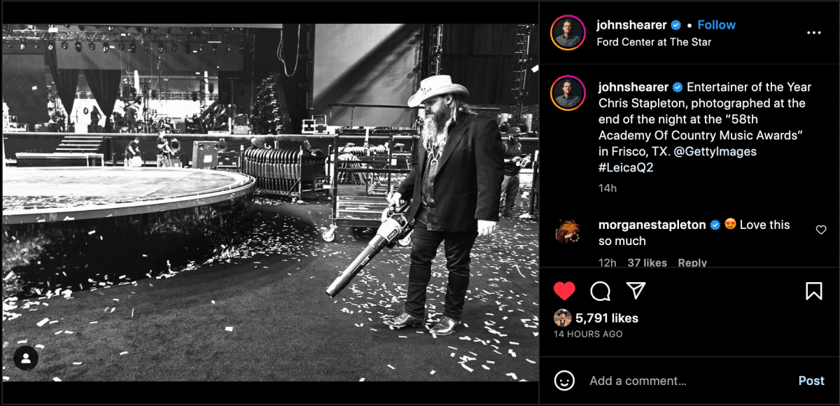 Chris Stapleton Stays Behind To Help Clean After Winning ACM Awards ...