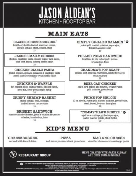 See The Tasty Menu For Jason Aldean's New Restaurant