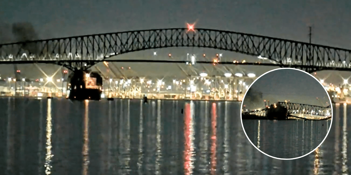Baltimore's Key Bridge Collapses After Cargo Ship Hits Support Pillar