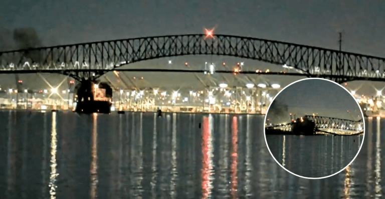 Baltimore's Key Bridge Collapses After Cargo Ship Hits Support Pillar